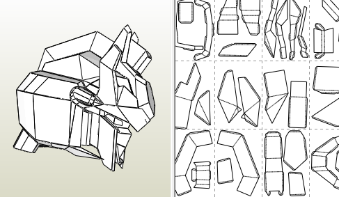 Gundam Delta Plus Helmet in pepakura .pdo