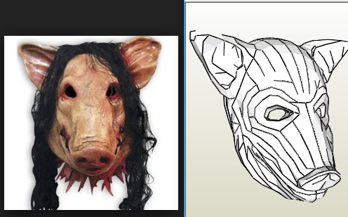 Saw mask pig in pepakura .pdo
