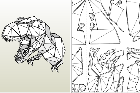 Skull Head Triceraptor in pepakura .pdo
