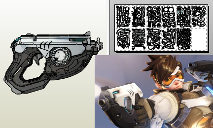 OVERWATCH TRACER PISTOL en Papercraft | 1.53 MB