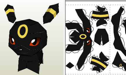Pokemon Papercraft Template Umbreon