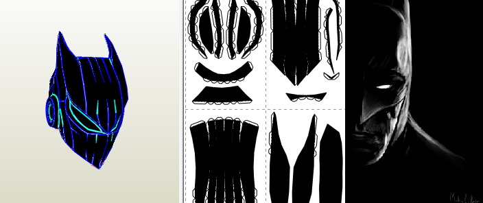 Batman Mask Space in pepakura .pdo